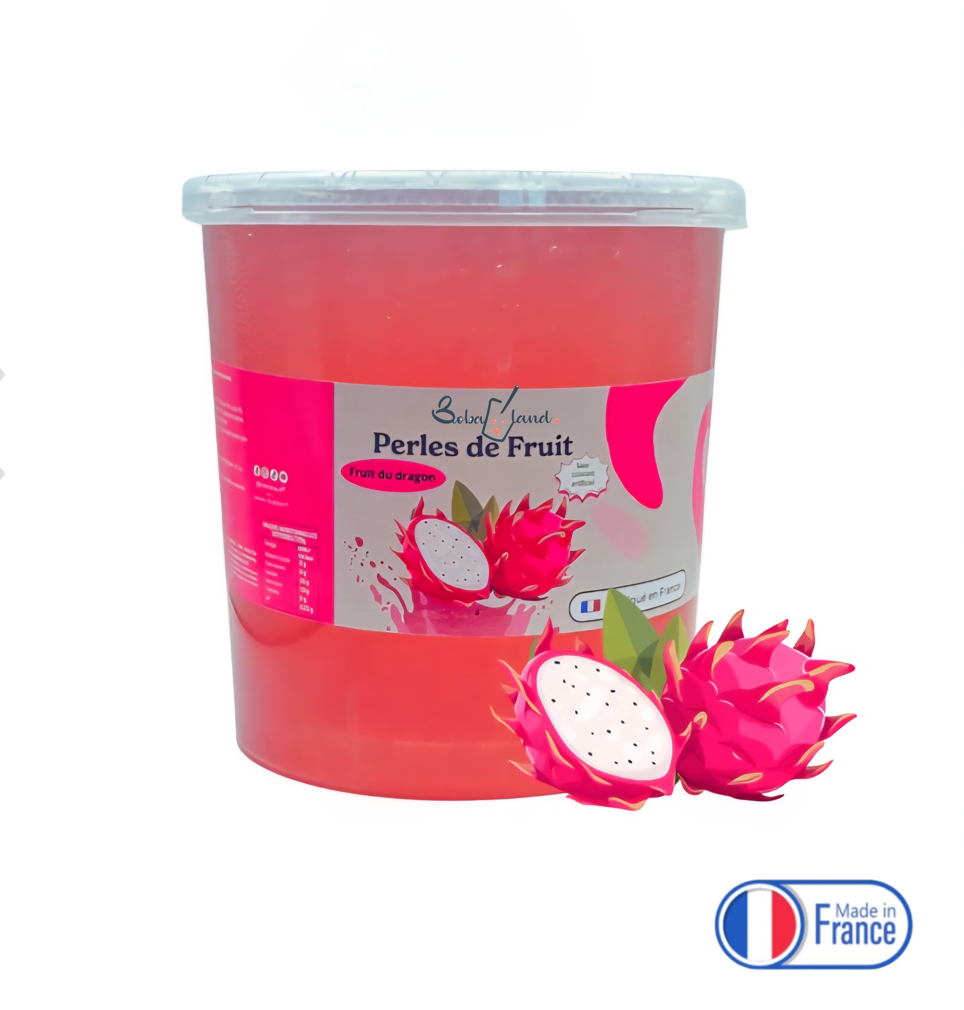 Dragon Fruit Flavoured Fruit Pearls – 3.2 kg Bucket – Bobaland Maroc